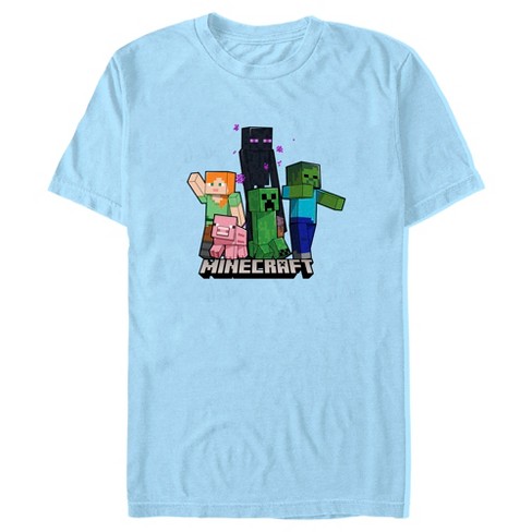 Men's Minecraft Classic Squad T-shirt - Light Blue - Large : Target