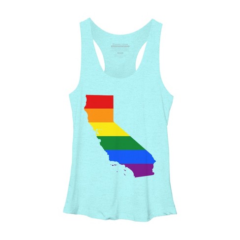 Design By Humans California State Pride Flag By Galvanized Racerback ...