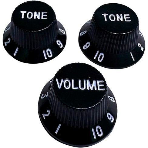 Axlabs Strat-style Lefty Knob Kit With White Lettering (3) Black : Target