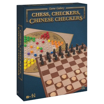 Game Gallery Chess, Checkers and Chinese Checkers Board Game Set ...