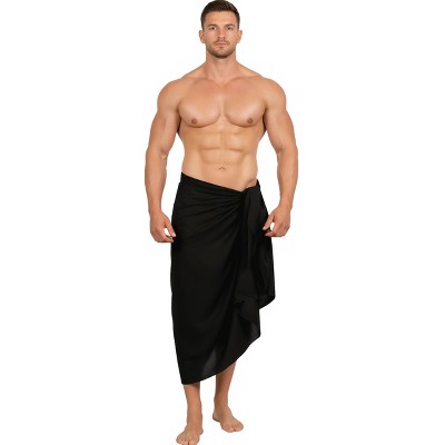 LA LEELA Men's Casual Vacation Pareo Sarong Wrap One Size Black : Target