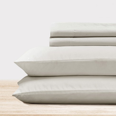 Off-white Full Size Sheet Set - 100% Cotton 400 Thread Count, Sateen ...