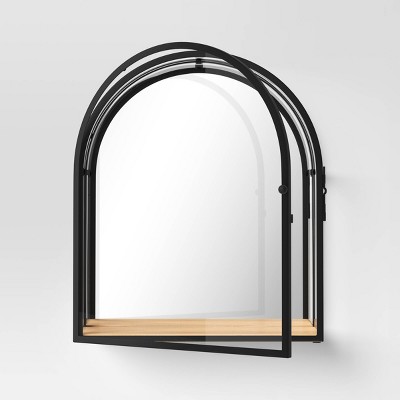 12"x14" Arched Mirrored Display Box Black - Threshold™: Modern Vertical ...
