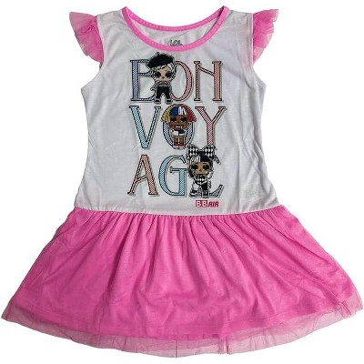 L.o.l. Surprise! Girl's Dorm Sleep Shirt Nightgown Pajama, Pink/white ...