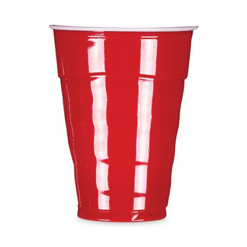 Hefty Easy Grip Disposable Plastic Party Cups, 18 Oz, Red, 50/pack, 8 ...