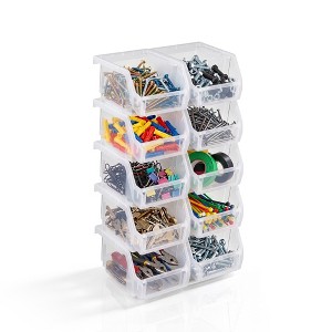 Sorbus Extra Small Open Front Stackable Garage Storage Bin – Heavy Duty ...
