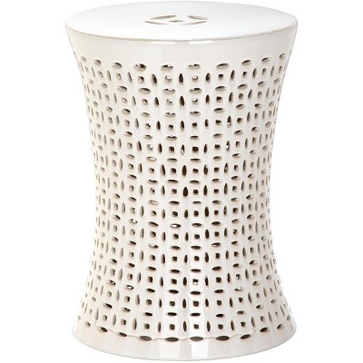 14"x16" Fiber Clay Patio Garden Stool, Tapered Hourglass Design, Indoor ...