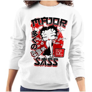 Kanji Style Betty Boop Major Sass Women Crewneck Sweatshirt Licensed ...