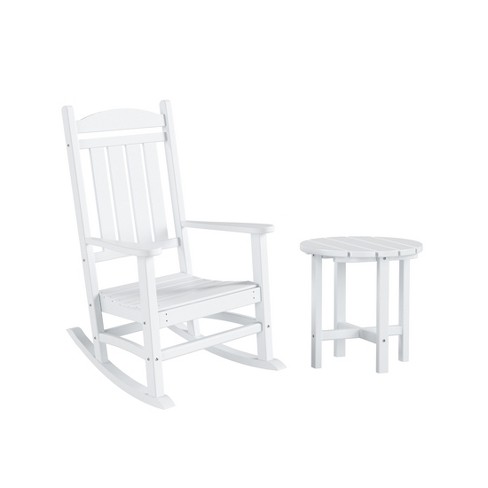 Westintrends 2-piece Classic Porch Rocking Chair With Side Table Set ...