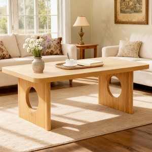 Bekrvio Rustic Farmhouse Coffee Table with Large Storage Space,47 ...