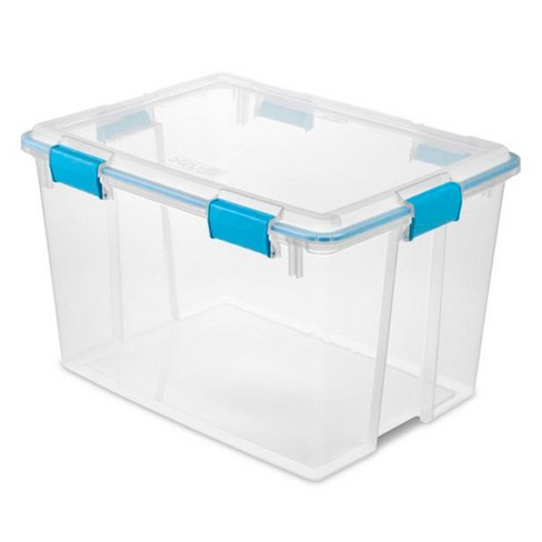 Sterilite 80 Qt Gasket Box, Stackable Storage Bin With Latching Lid And ...