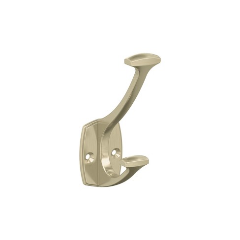 Amerock Vicinity Traditional Double Prong Golden Champagne Wall Hook ...