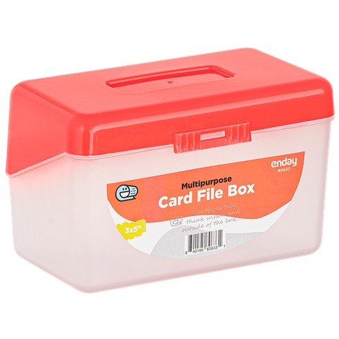 Enday Multi-purpose 3" X 5" Card File Box, Red : Target