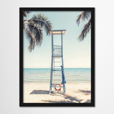 Americanflat Coastal Landscape 8x10 Framed Print - Lifeguard Stand Wall ...