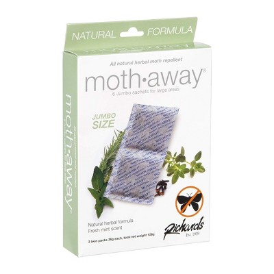 Moth Away All Natural Herbal Moth Repellent - Non Toxic - Jumbo Sachets ...