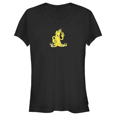 Juniors Womens Fortnite Peely Peace Sign T-shirt - Black - Medium : Target