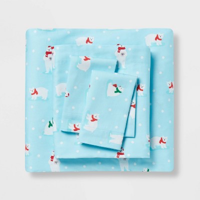 Great Bay Home Cotton Printed Flannel Sheet Set (queen, Reindeer) : Target