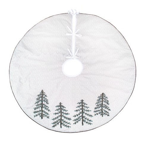 52" Embroidered Evergreens Tree Skirt - National Tree Company : Target
