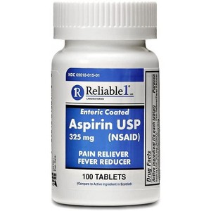 Reliable 1 Aspirin USP 325 mg Tablets for Temporary Pain Relief and ...