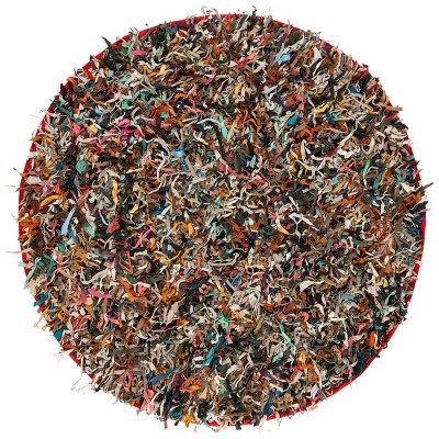Leather Shag Lsg511 Hand Knotted Area Rug - Multi - 6' Round - Safavieh ...