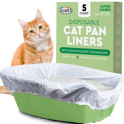 Alfapet Elastic Cat Litter Box Liners - Super Jumbo 5 Count : Target
