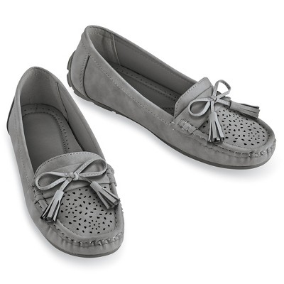 Collections Etc Decorative Tassel Laced Slip-on Moccasin Slippers 7 ...