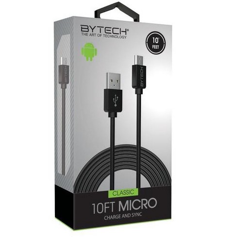 Bytech 10' Heavy Duty Micro Cable-bk Bympca107bk : Target