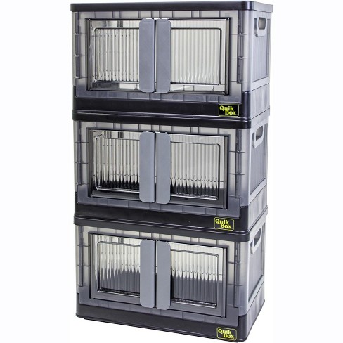 Dbest Products Quik Box Stackable Storage Bins With Doors Collapsible ...