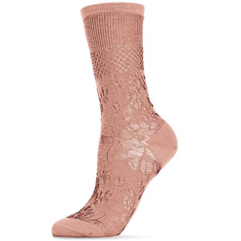 Natori Floral Fields Women's Sheer Crew Socks One Size Fits Most : Target