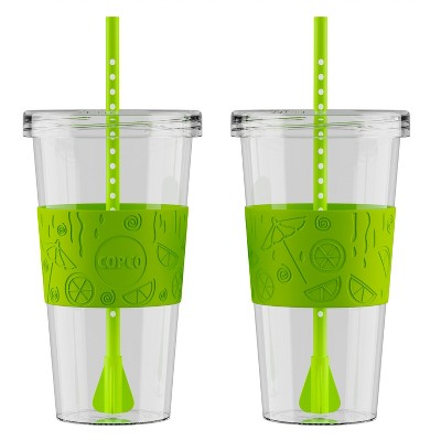 Copco Sierra 2-pack 24 Ounce Iced Beverage Tumbler Cup With Straw ...