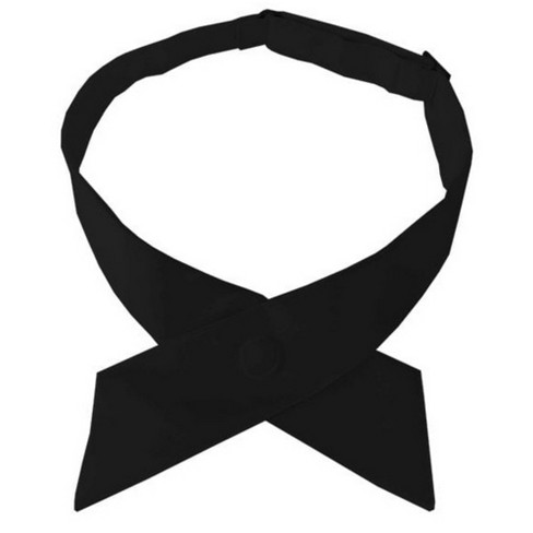 Women's Black Solid Color 1.75" W X Up To 19" L Crossover Tie Uniform ...