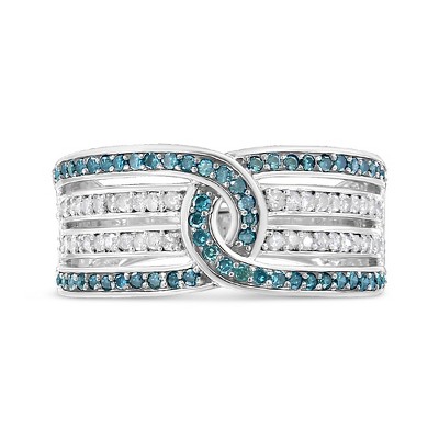 Haus of Brilliance .925 Sterling Silver 1/2 Cttw White and Blue Color ...