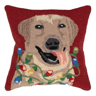 Liora Manne Frontporch Happy Holidays Indoor/outdoor Pillow Red 18" X ...