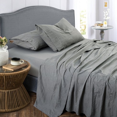 Sweet Home Collection | Prewashed Vintage Linen Style Crinkle 4-piece ...