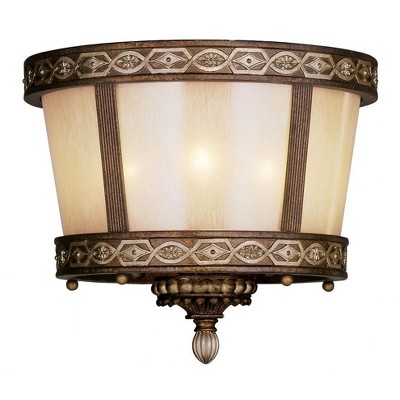 Livex Lighting Seville 3 - Light Flush Mount in Palacial Bronze/Gilded ...