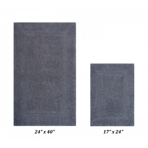 Better Trends Lux Reversible Bath Rug, 100% Cotton, 2 Piece Set (17" X ...