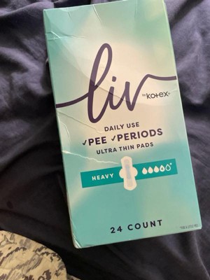 Liv By Kotex Period & Pee Heavy Absorbency Ultra Thin Pads - 24ct : Target