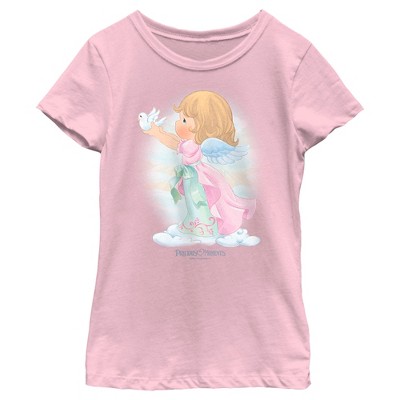 Girl's Lilo & Stitch Angel Large Portrait T-shirt - Light Pink - Small ...