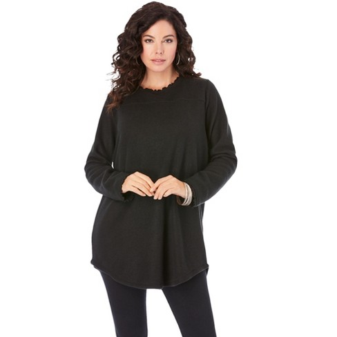 Roaman's Women's Plus Size High Pile Fleece Fleece Tunic : Target