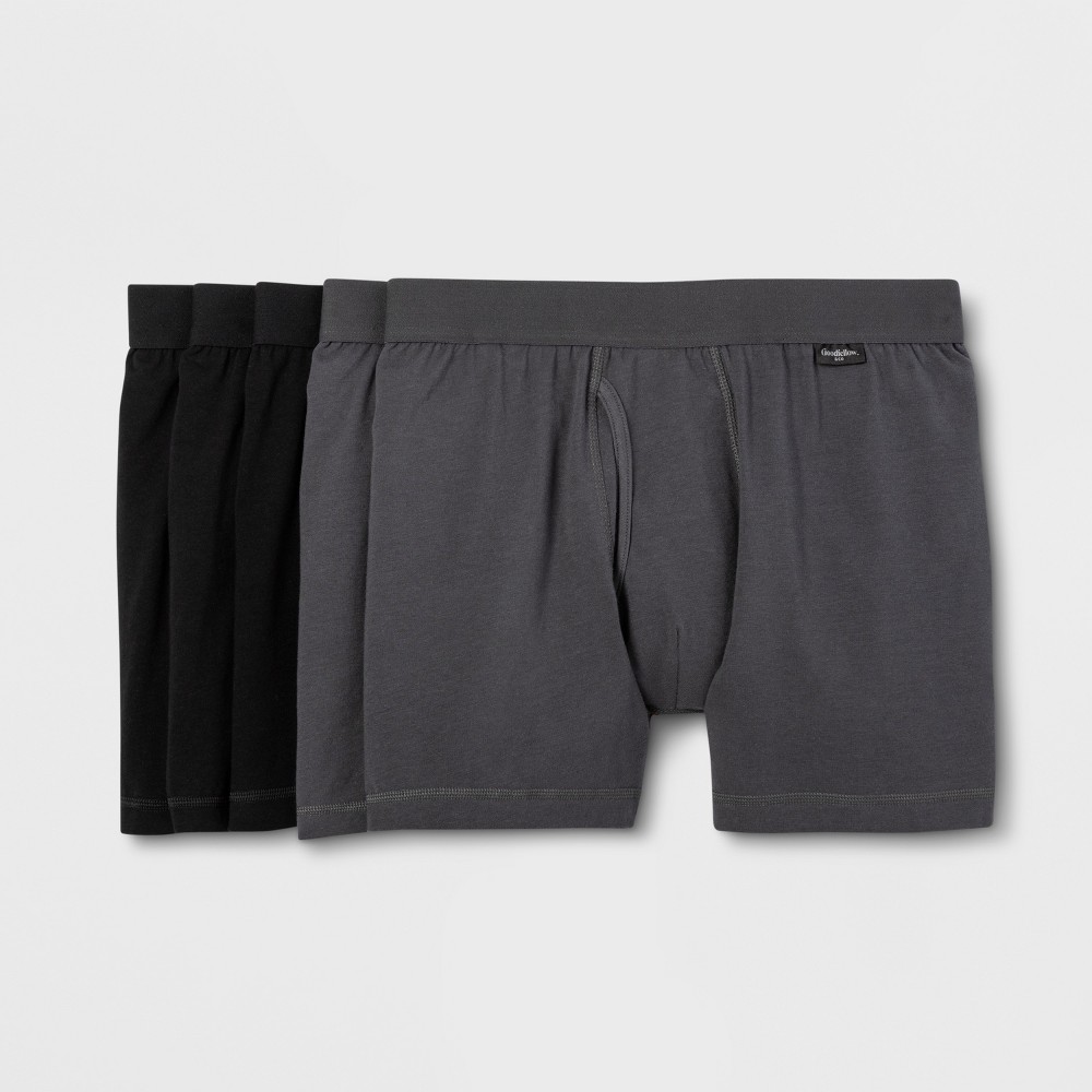 Men's 5pk Boxer Briefs - Goodfellow & Co Dark Gray/Black L