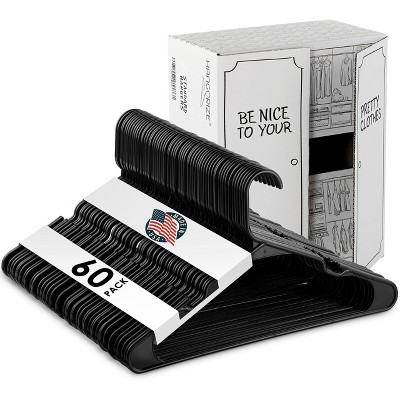 Hangorize Plastic Hangers 60-pack, Black Plastic Hangers : Target