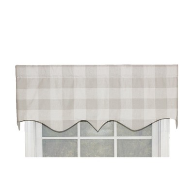 Grande Check Regal Style 3" Rod Pocket Valance 50" X 17" Gray By Rlf ...