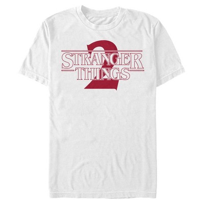 Men's Stranger Things Bold Logo T-shirt - White - Large : Target