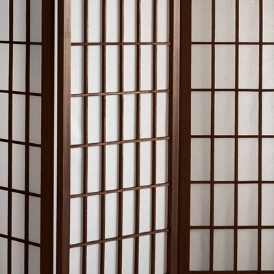6 Ft. Tall Window Pane Shoji Screen - Walnut (6 Panels) : Target