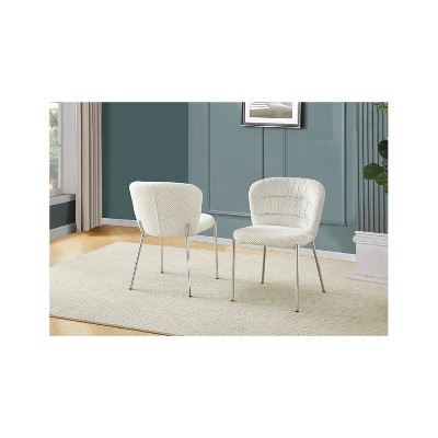HomeStock 28 in H Cream Finish Round Wood Frame Straight Armchair Set ...