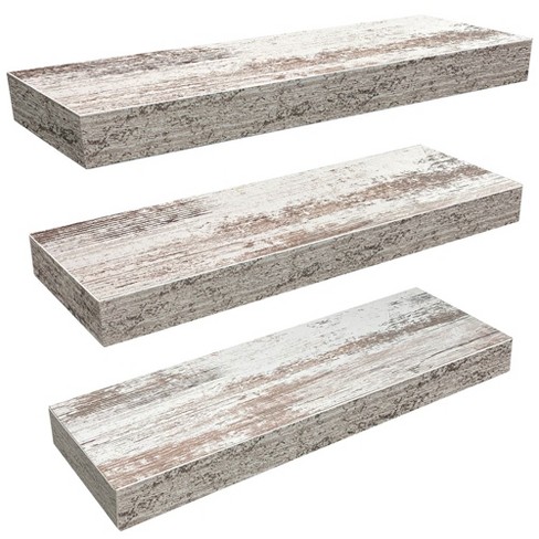 3 Pack 16 Inch Sorbus Coastal Rectangle Floating Shelves - For Home ...