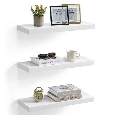 Vasagle Set Of 3 Floating Wall Shelves -white : Target