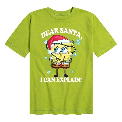 Boys' Spongebob Squarepants Dear Santa Short Sleeve Graphic T-shirt ...