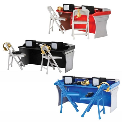 Set Of 3 Commentator Table Playsets For Wwe & Aew Wrestling Action ...