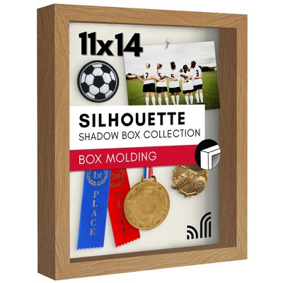 Americanflat 11x14 Shadow Box Frame In Oak With Soft Linen Back ...